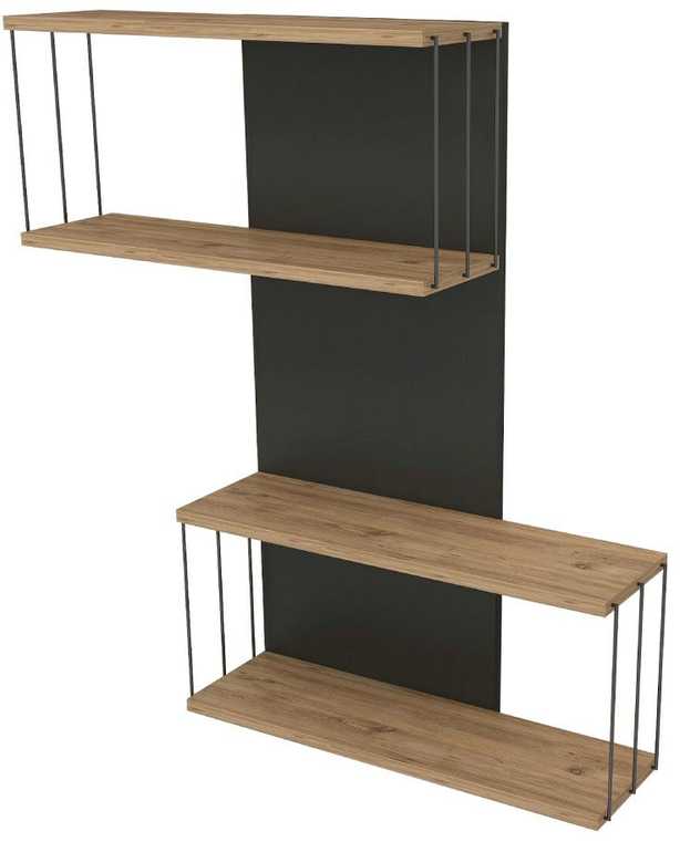 Kalune Design Sieninė lentyna Destan - Anthracite, Pine, modelis ...