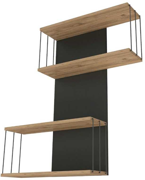 Kalune Design Sieninė lentyna Destan - Anthracite, Pine, modelis ...