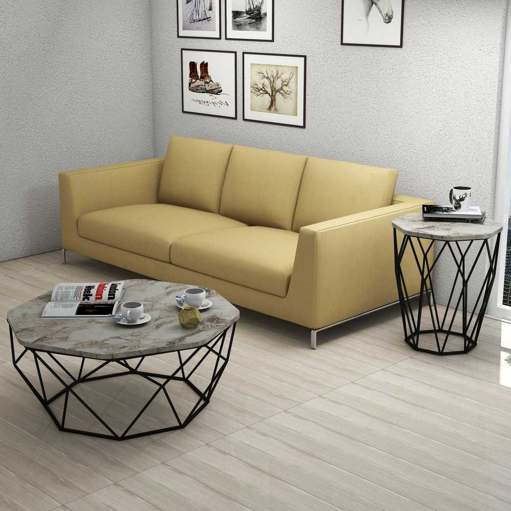 Kalune Design Šoninis staliukas Sofya - Baltas Marble, žema kaina ...