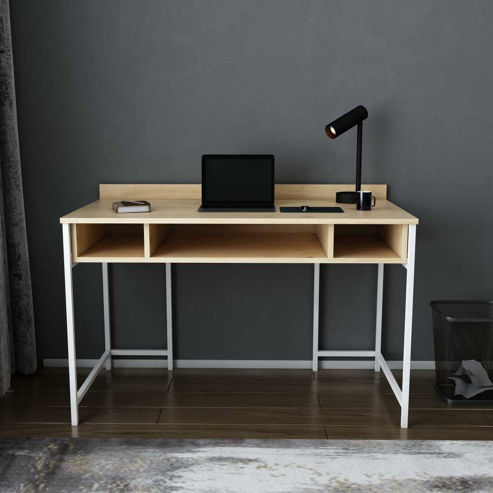 Kalune Design Study Desk Alma - Baltas, Oak, žema kaina | Varle.lt