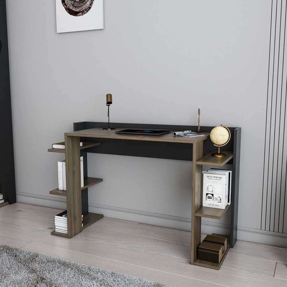 Kalune Design Study Desk Çinar - Walnut, Juodas, modelis - 875ZNA4632 ...