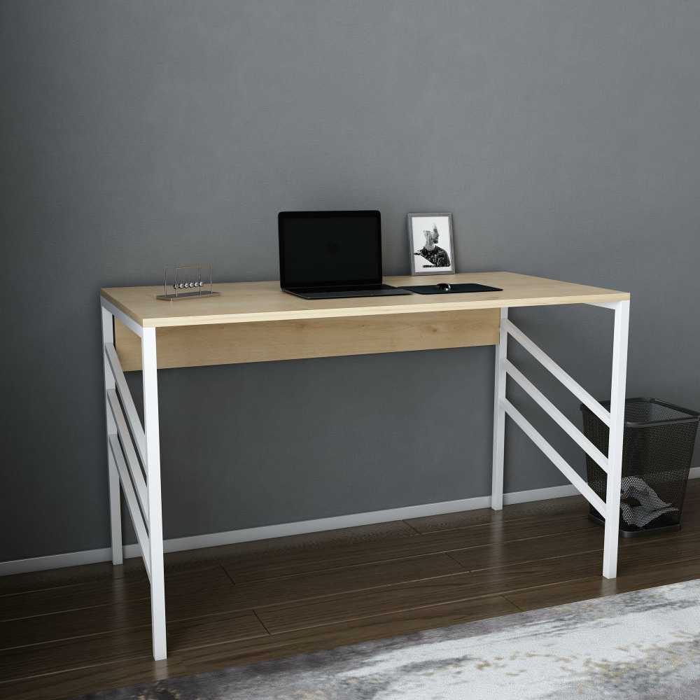 Kalune Design Studijų stalas Josephine - Baltas, Oak, modelis ...