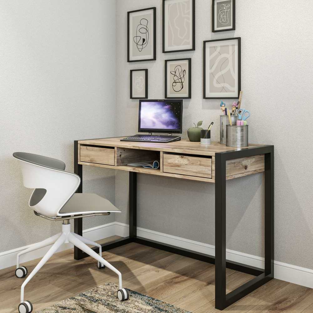 Kalune Design rašomasis stalas Ogene, rudas / juodas, modelis ...