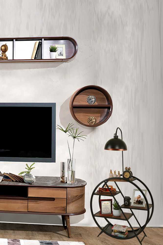 Opviq Grindų šviestuvas Plüton Ceviz Lambader Retro 3 Başlıklı, žema ...