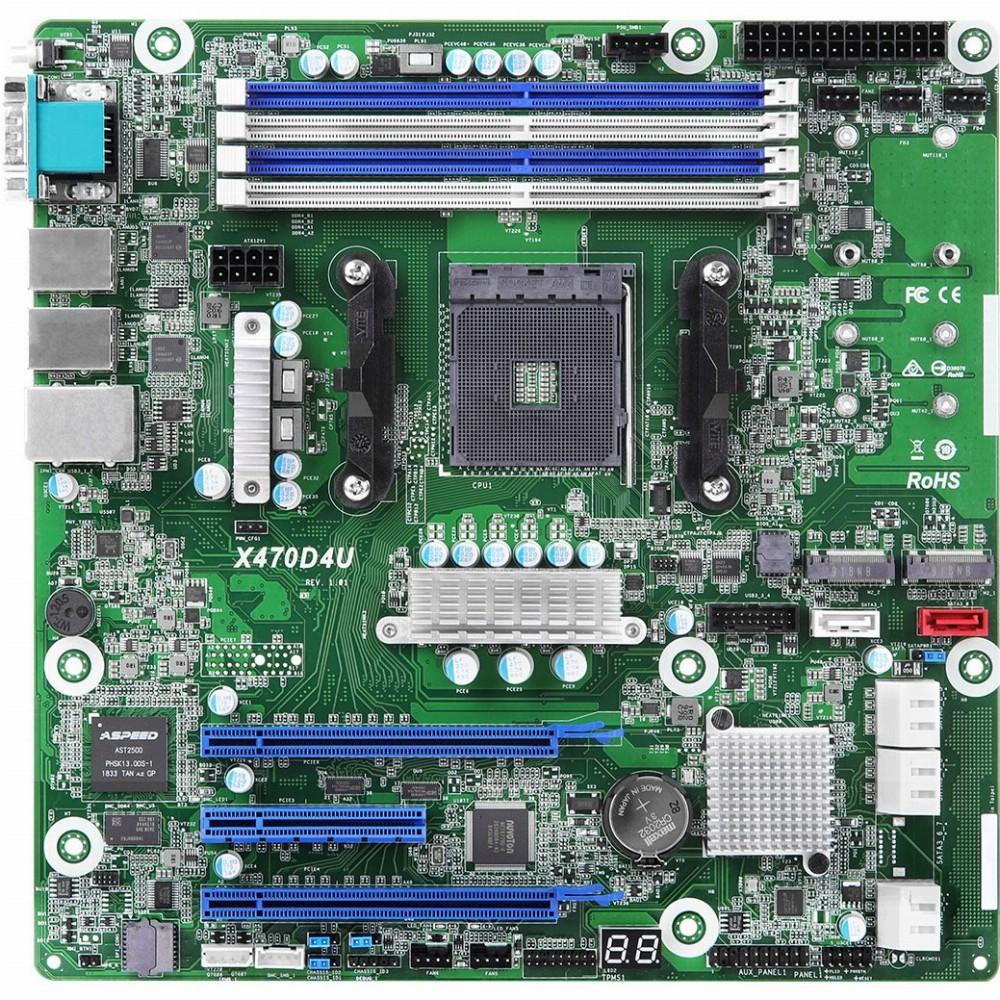 Asrock X470D4U pagrindinė plokštė AMD X470 Socket AM4 micro ATX ...