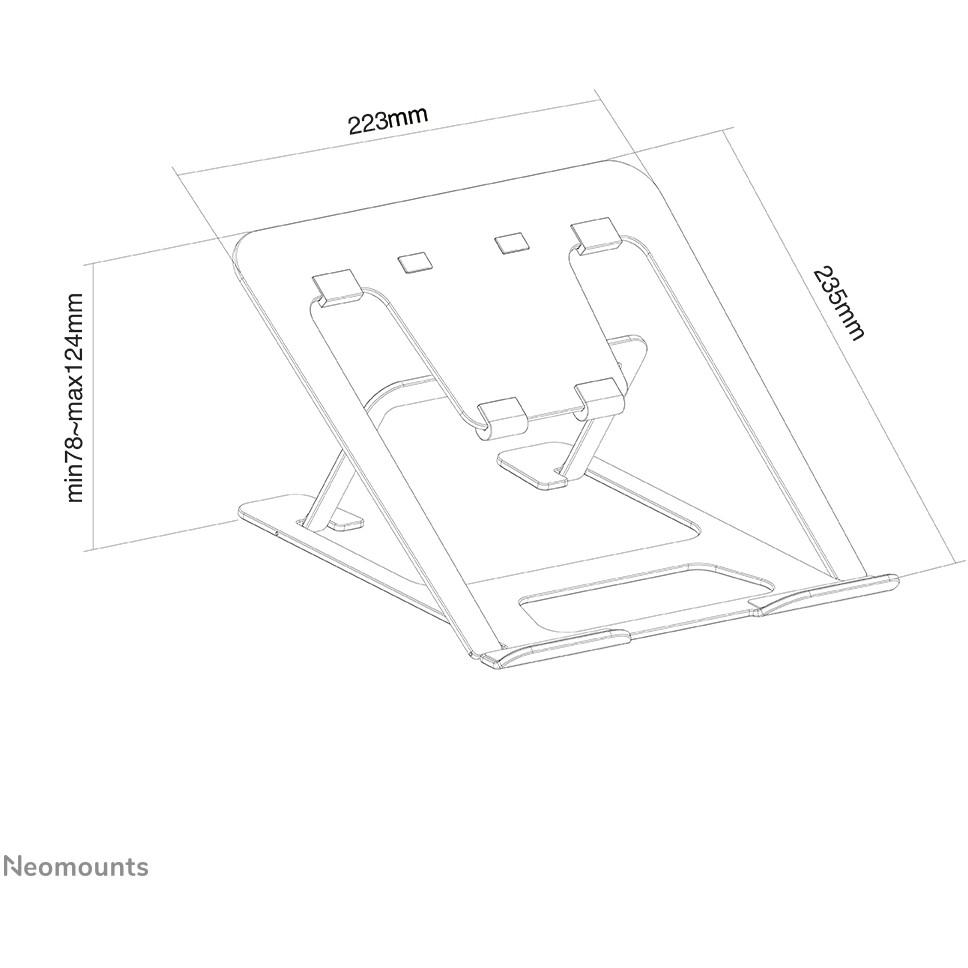 Neomounts NEWSTAR NOTEBOOK DESK STAND Pilkas (ERGONOMIC), modelis ...