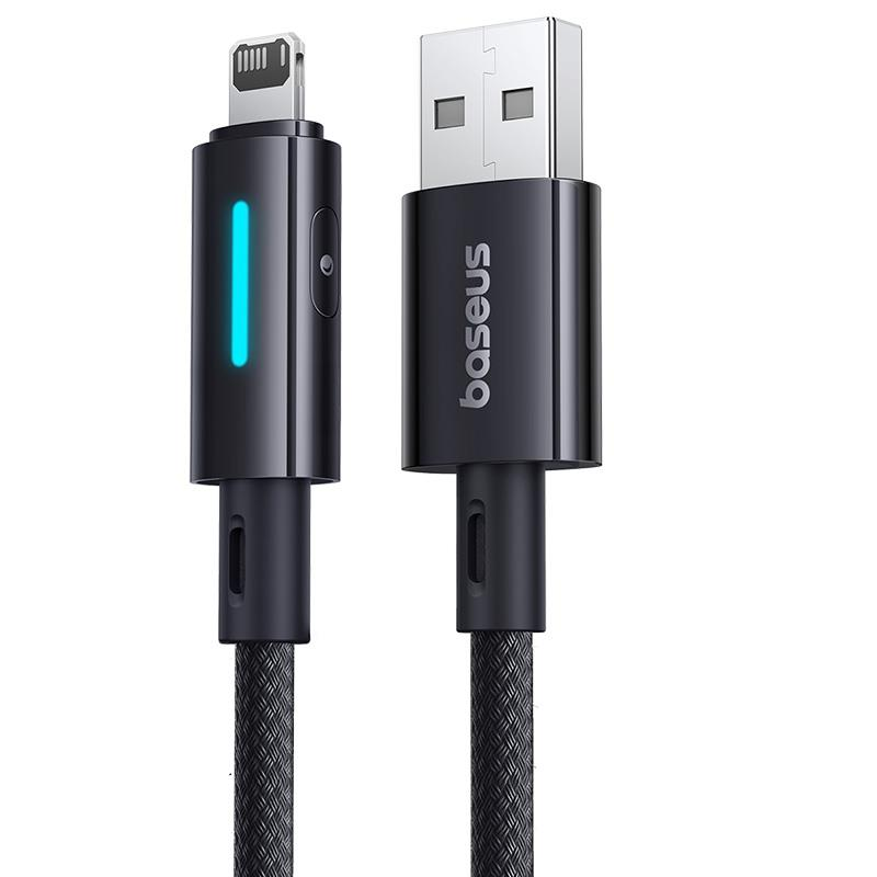 Baseus Lit Cable USB - Lightning 1m 2.4A Cosmic Juodas, modelis ...