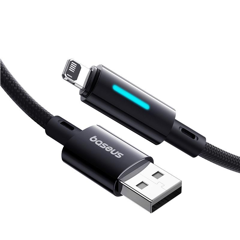 Baseus Lit Cable USB - Lightning 1m 2.4A Cosmic Juodas, modelis ...