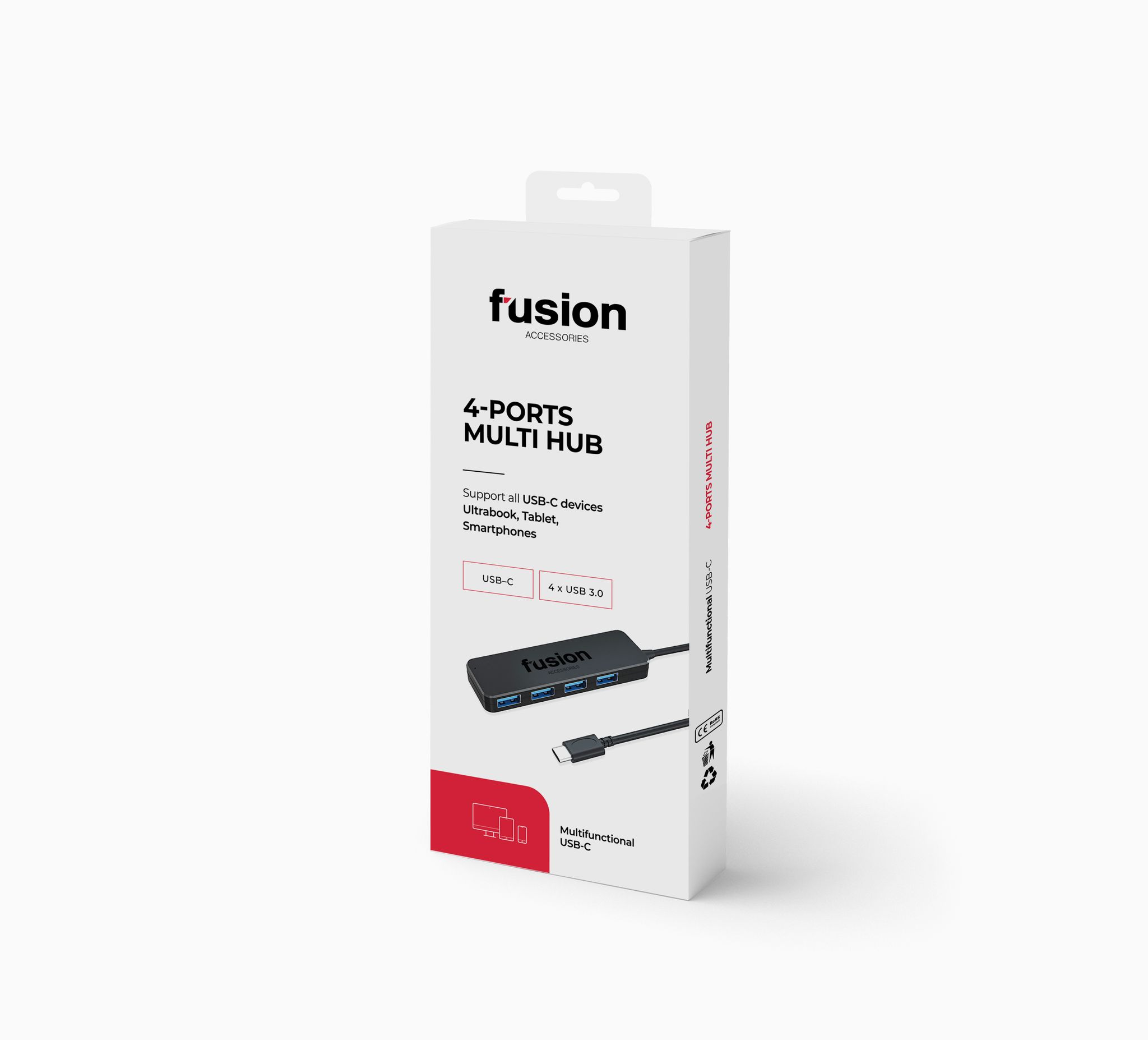 Šakotuvas Fusion Accessories 4 prievadų Multi Hub USB-C (EU Blister ...