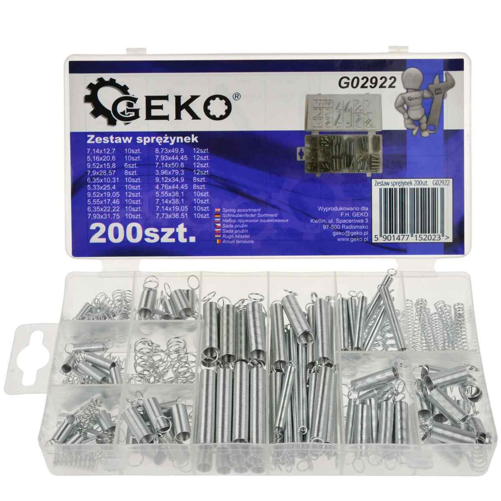 Geko Rinkinys SPRĘŻYNEK 200SZT.(20) G02922 GEKO, modelis - 7152023 ...