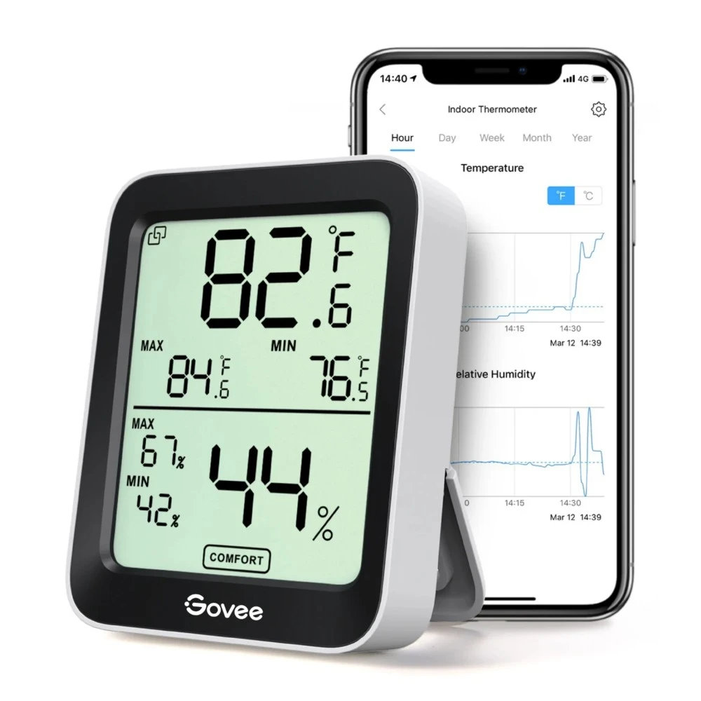 Govee H5075 Bluetooth termometras hidrometras su ekranu, modelis ...