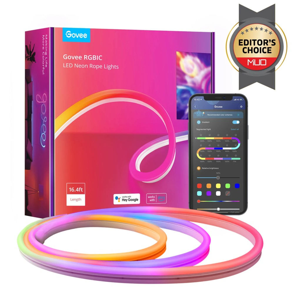 Govee Neon LED Strip Light Išmanusis juostinis šviestuvas Baltas Wi-Fi ...