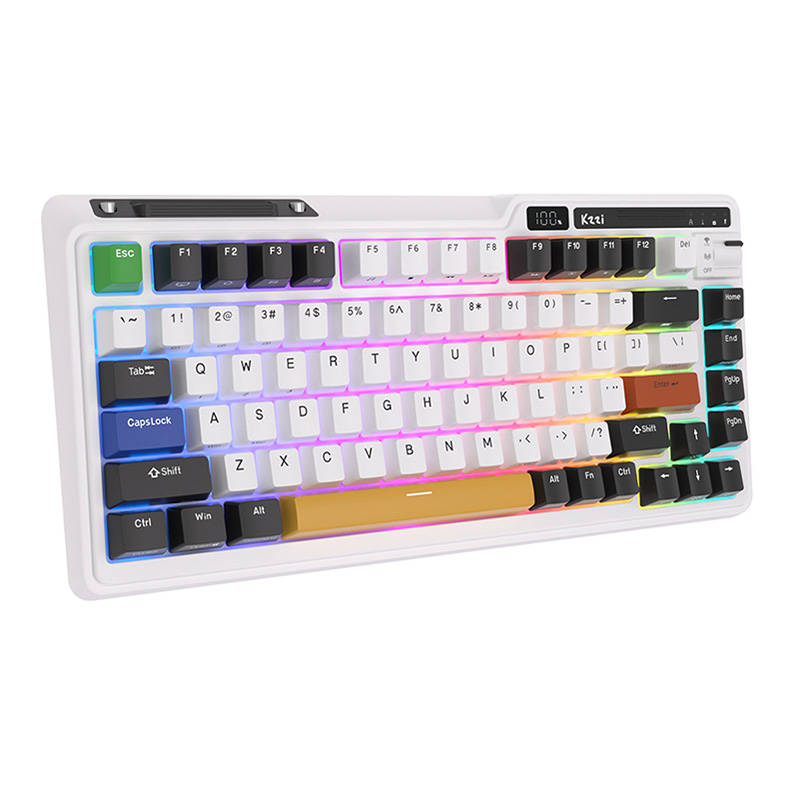 Mechaninė klaviatūra Royal Kludge KZZI K75 pro RGB, Eternity Switch (juoda ir balta), žema kaina ...