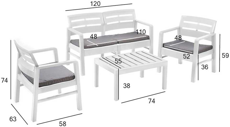 Lauko baldų komplektas Bench Sodo baldų komplektas JAVA stalas, suolas ...