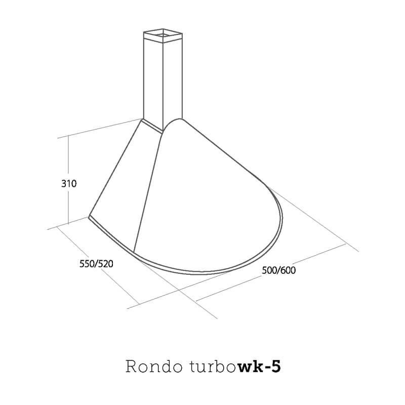 Gartraukis AKPO WK-5 RONDO TURBO pilkas (Inox) 50cm 320m3 / h, žema ...