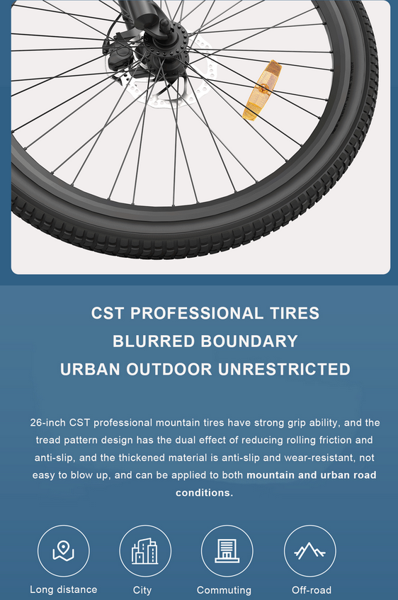 Elektrinis dviratis HIMO Z26, Baltas, žema kaina | Varle.lt