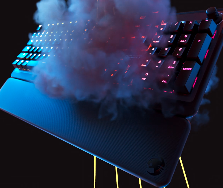 Klaviatūra Roccat Pyro Aimo, RGB, raudonas jungiklis, Nordic išdėstymas ...